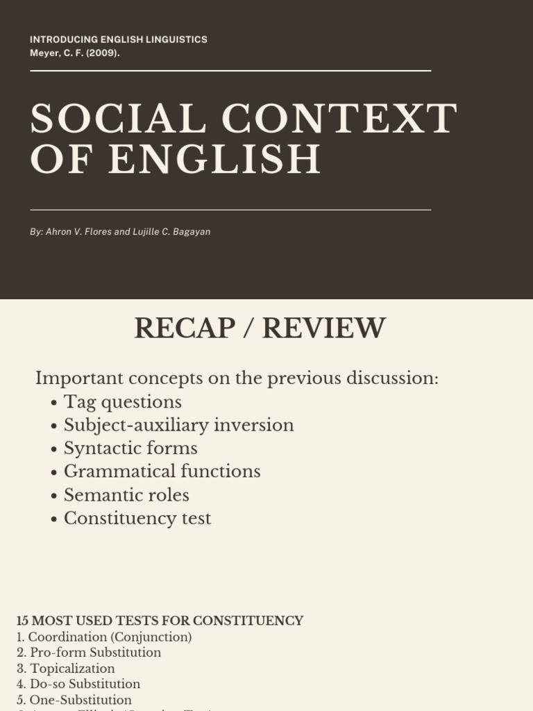 Social Context in English Linguistics | PDF | Semantics | Communication