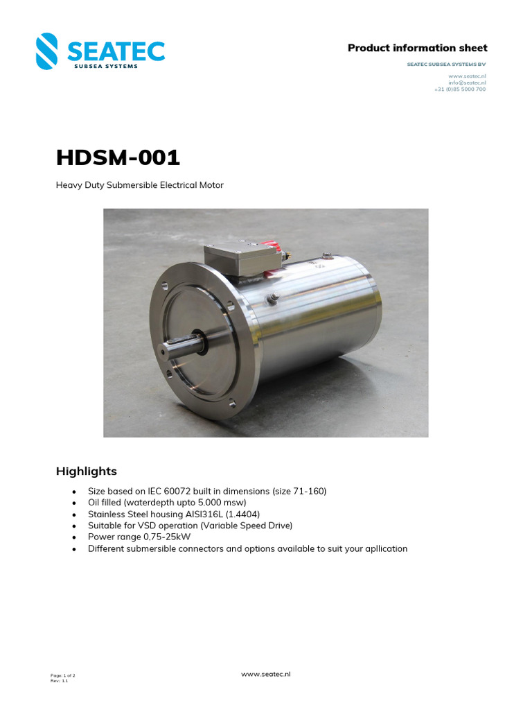 HDSM 001 Product Information Sheet v1.1 | PDF | Manufactured Goods ...