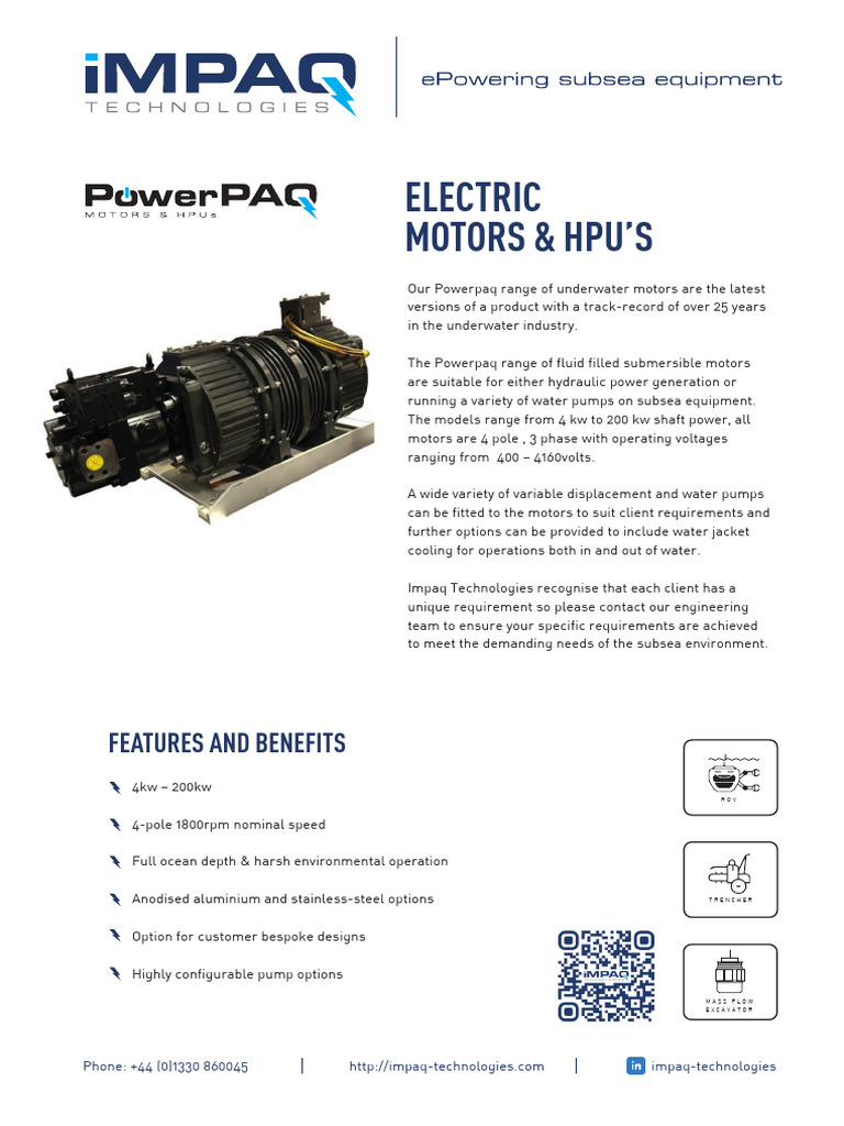 Powerpaq Underwater Motor Solutions | PDF | Pump | Water