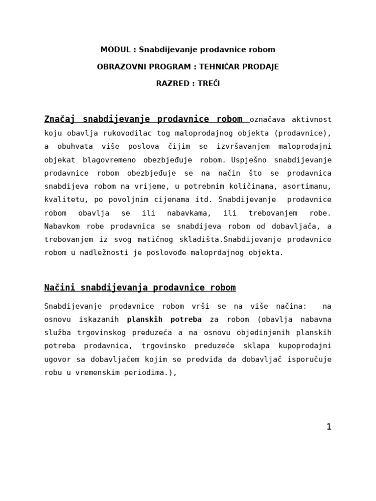 SPR SKRIPTA 3 Razred | PDF