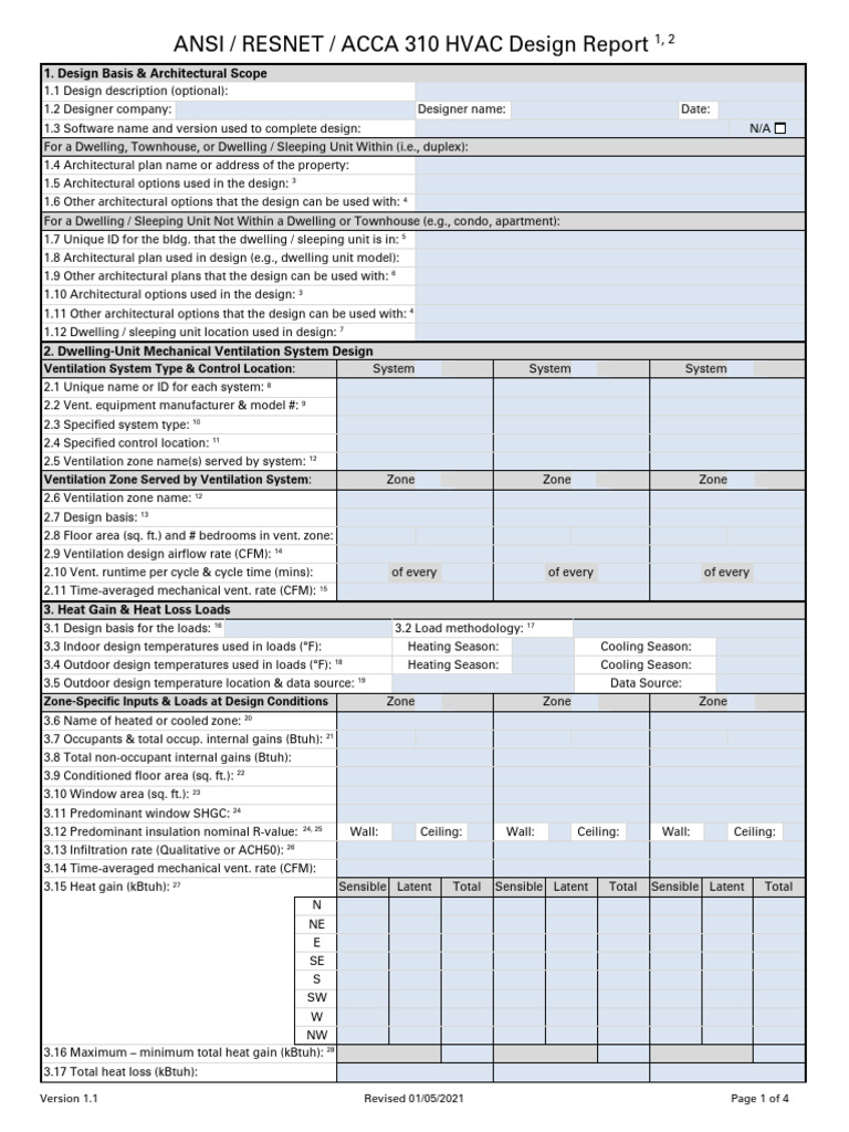 310 HVAC Design Report v3 2021 01 05 - Clean - Fillable | PDF ...