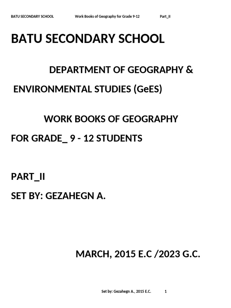 Geography Workbook for Grades 9-12 | PDF | Wound | Cloud