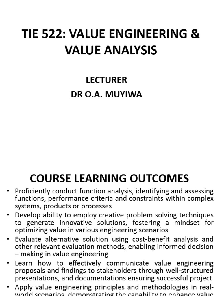 TIE 522_MODULES | PDF | Engineering | Evaluation