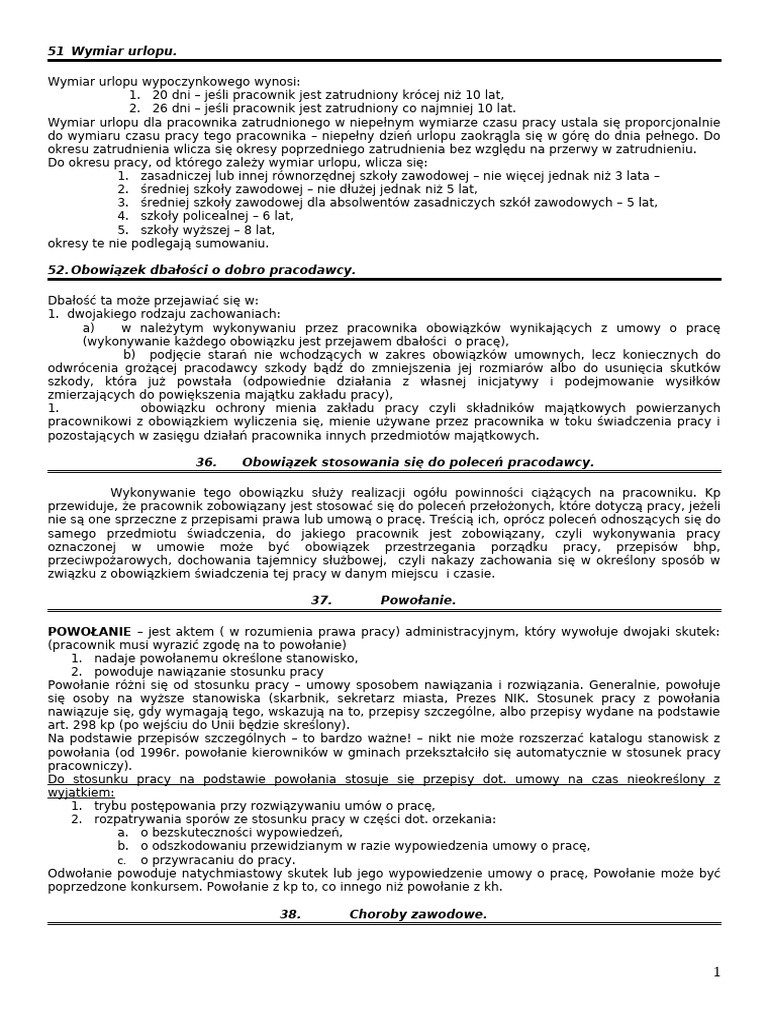 Notatek PL Notatki Prawo Pracy | PDF