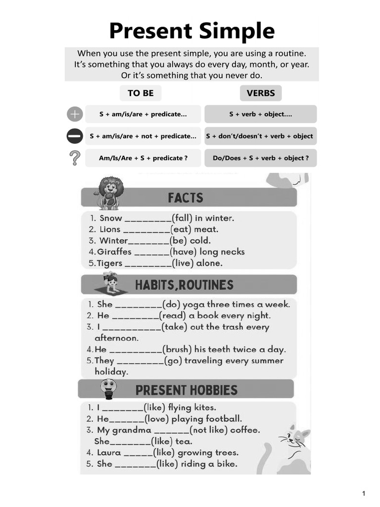 Cuadernillo Repaso Presentación Simple and Continuous | PDF