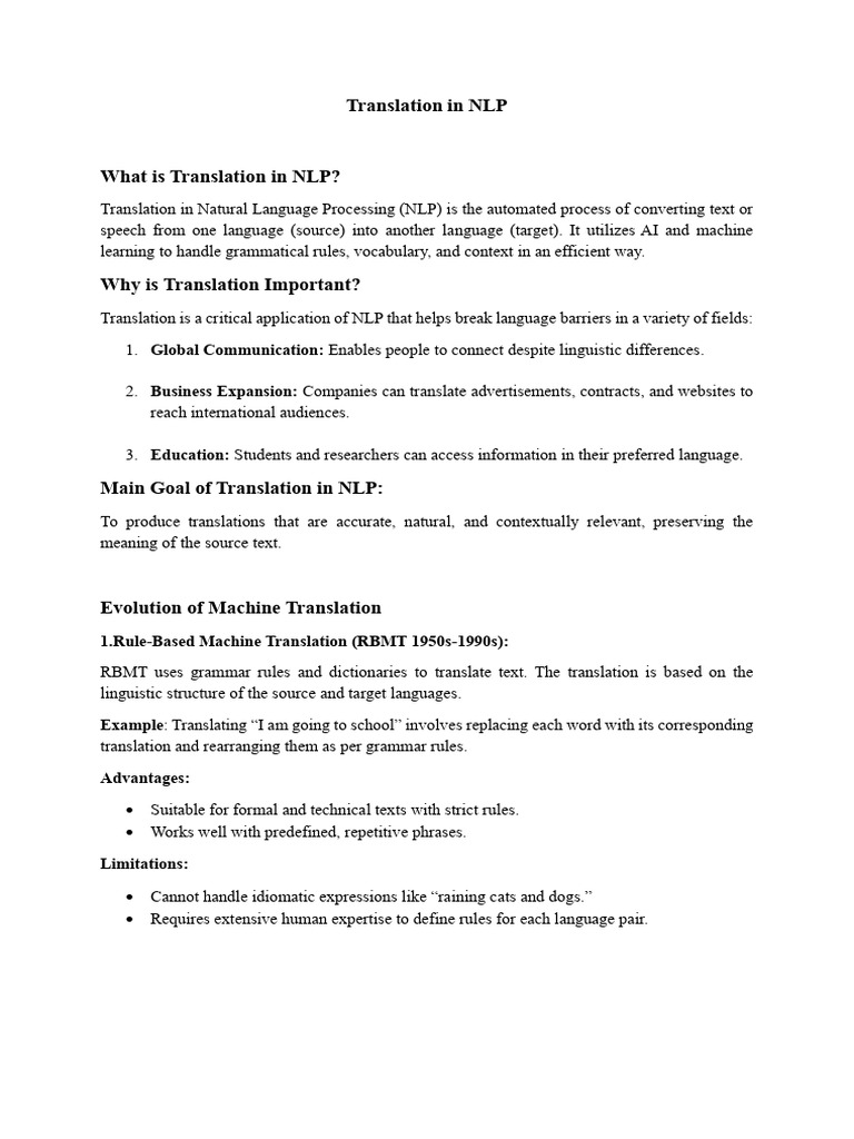 ASWIN TS Unit 3 NLP Translations Gen AI | PDF | Communication | Computing