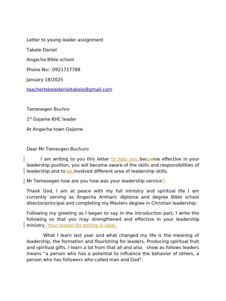 Leadership Guidance for Young Leaders | PDF | Leadership | Servant ...