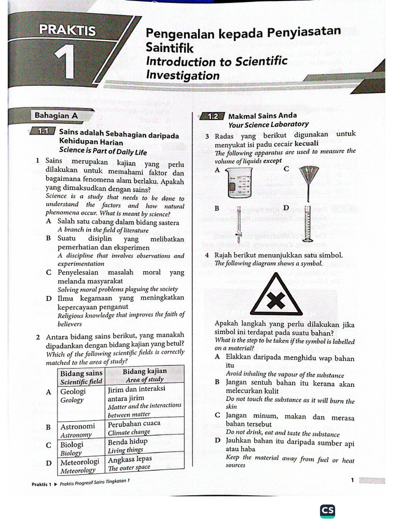 Chapter 1 Form 1 Sains | PDF