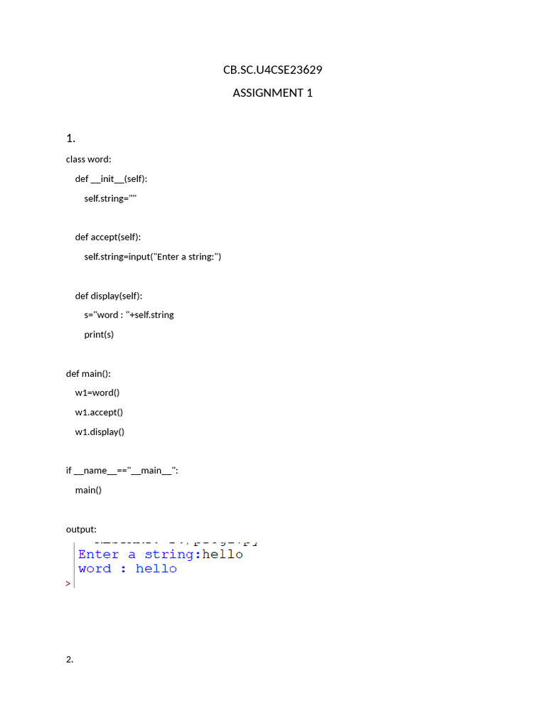Python Class Implementations and Outputs | PDF