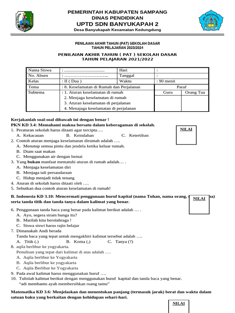 Kelas 2 Tema 8 Fix | PDF
