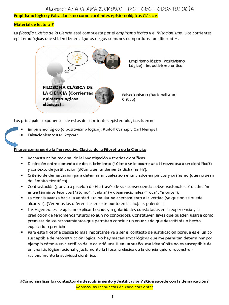 Empirismo Lógico y Falsacionismo Como Corrientes Epistemológicas ...