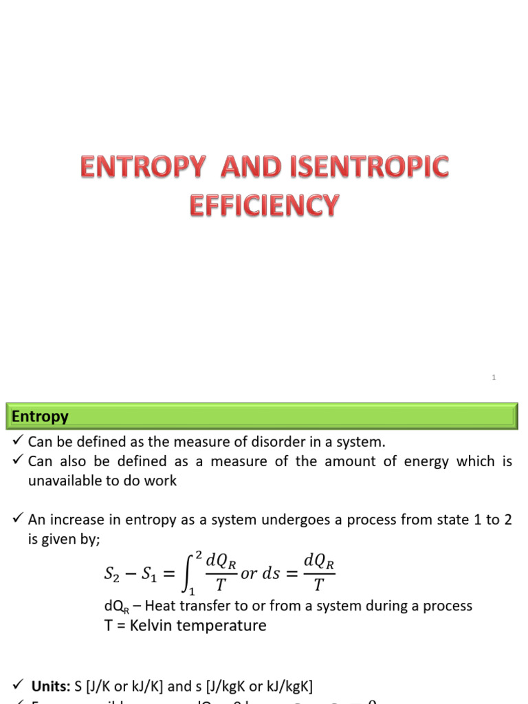 Entropy and Isentropic Efficiency Analysis | PDF | Quantity | Applied ...