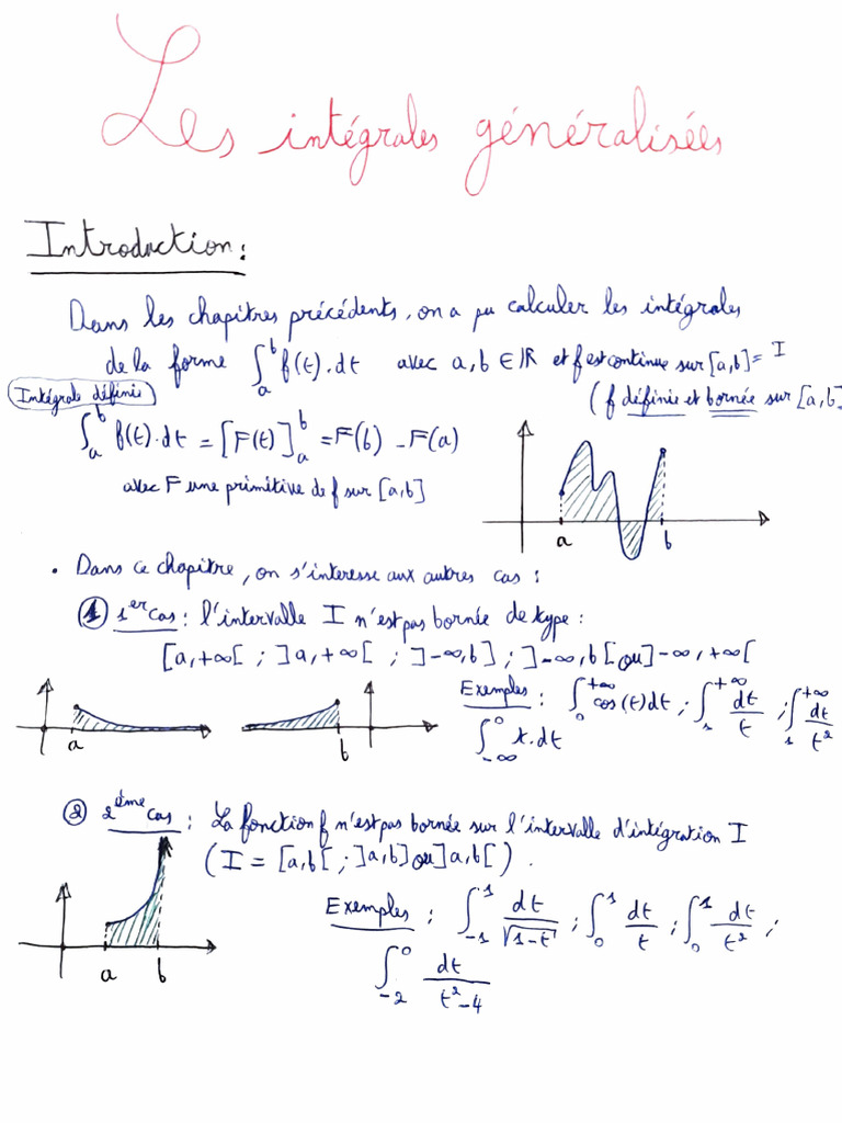 Cours Intégrales Généralisées Mme Sana Mazel Makmilch | PDF