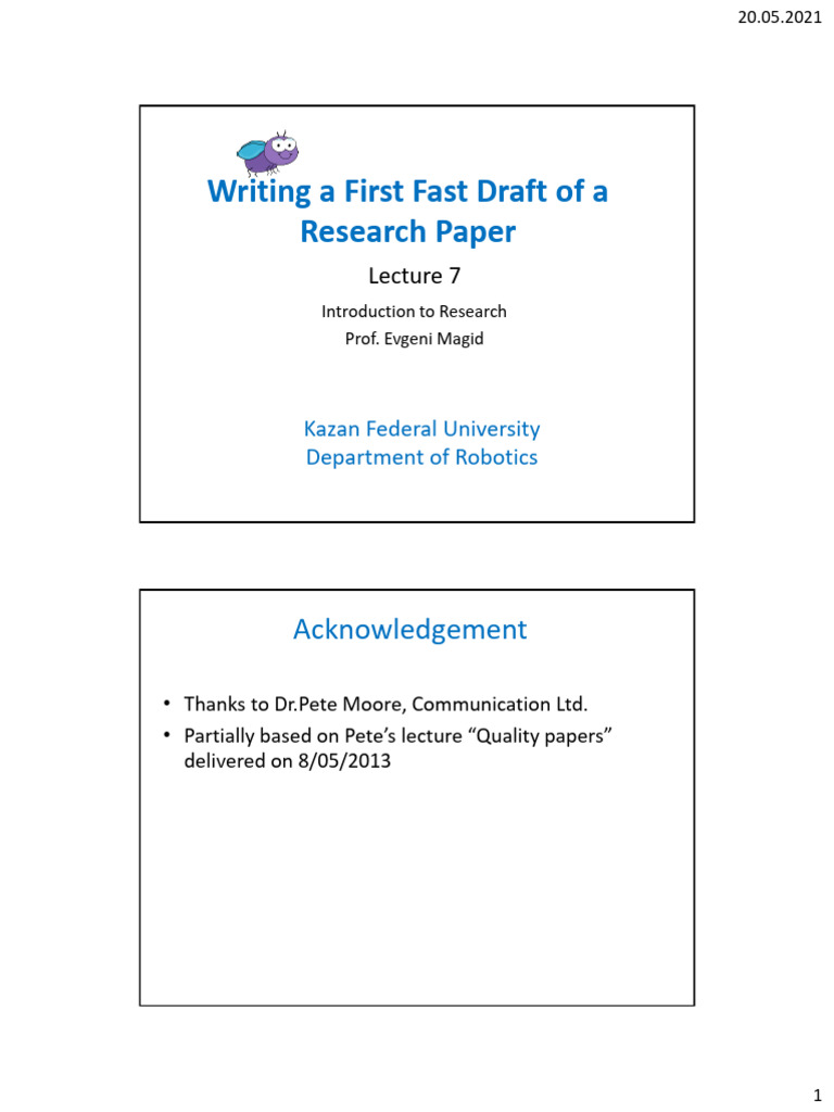 Lecture 7 (Writing A Paper) (Handouts For Students) | PDF | Abstract ...
