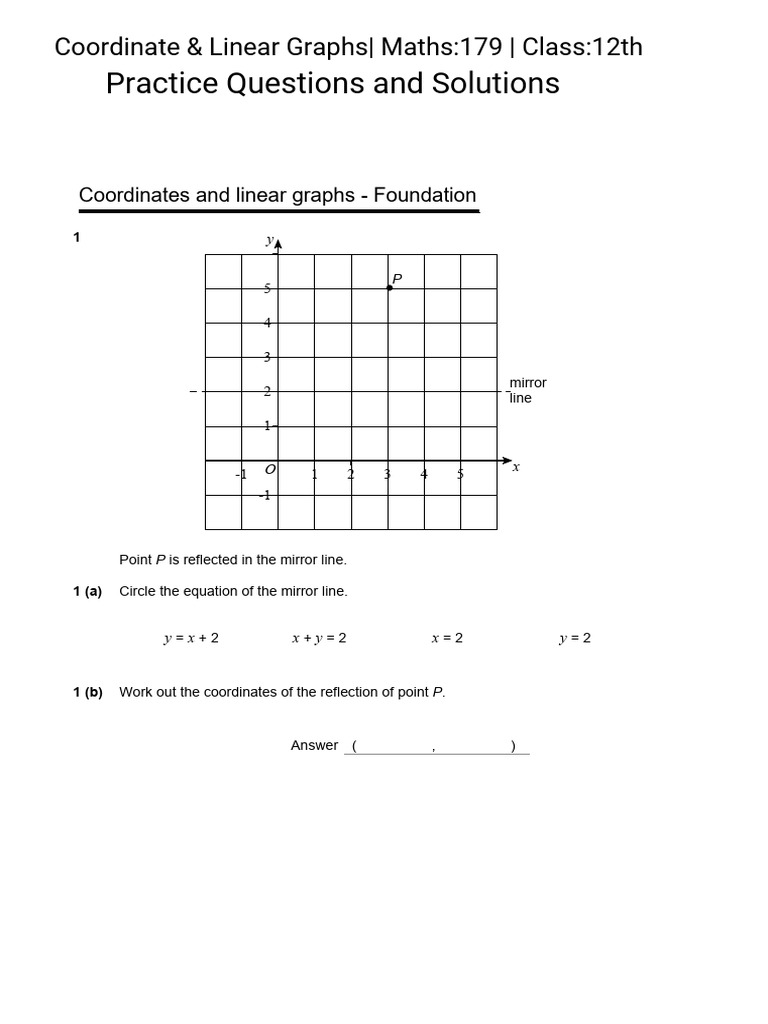 Coordinate&Linear Graphs179 | PDF | Euclidean Plane Geometry | Mathematics