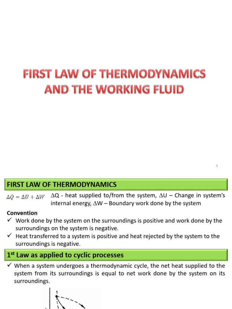 First Law of Thermodynamics Explained | PDF | Turbine | Heat
