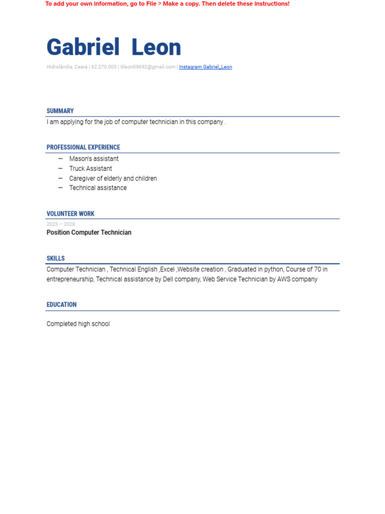 Gabriel Leon Currículo | PDF