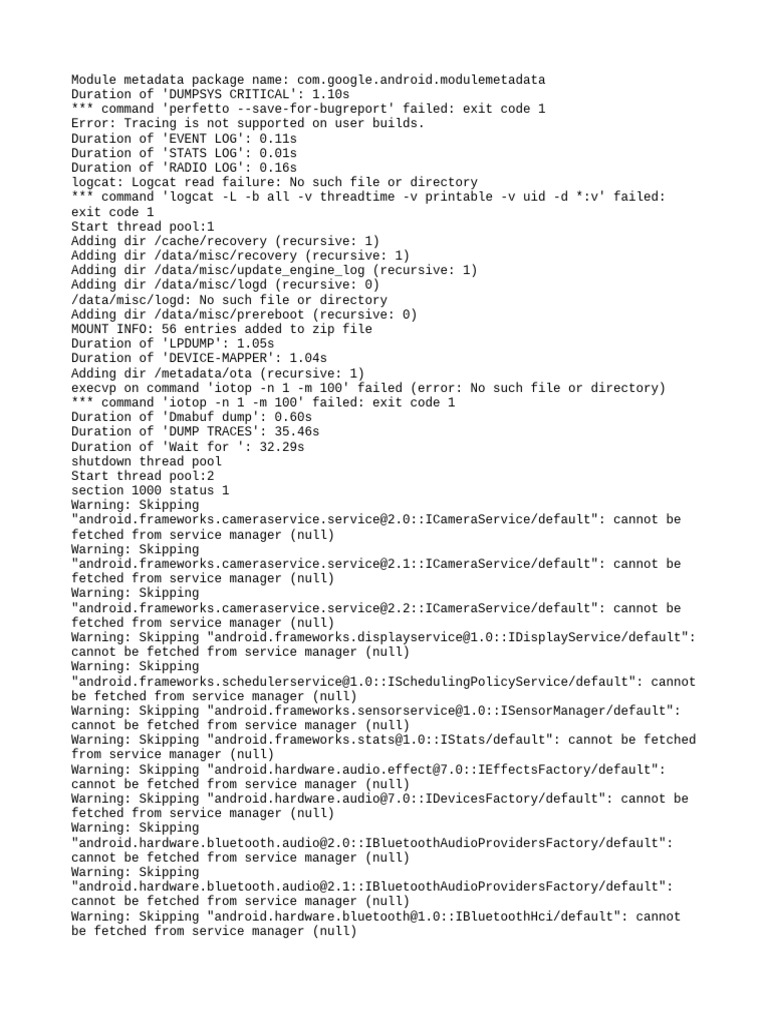 Bugreport CI6 GL TP1A.220624.014 2024 12 28 23 41 42 Dumpstate - Log 22612 | PDF | Computer ...