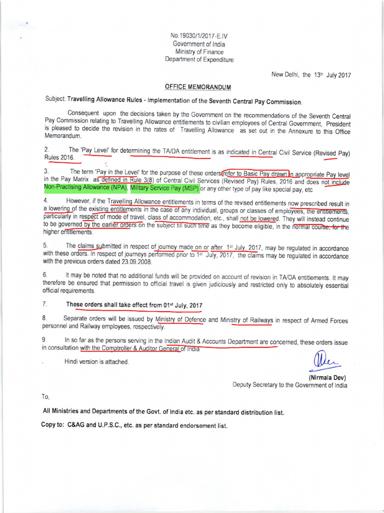 Revised TA Rules for Central Employees | PDF | Transport