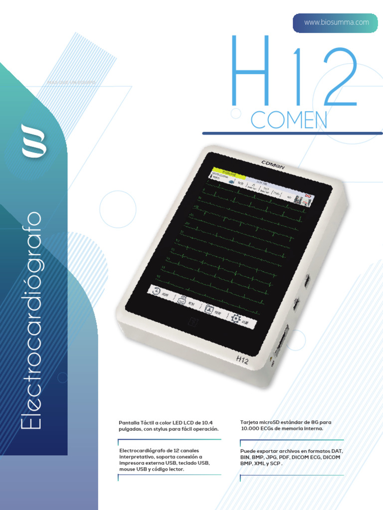 Electrocardiografo Comen H12 V2 | PDF | USB | Impresora (Computación)