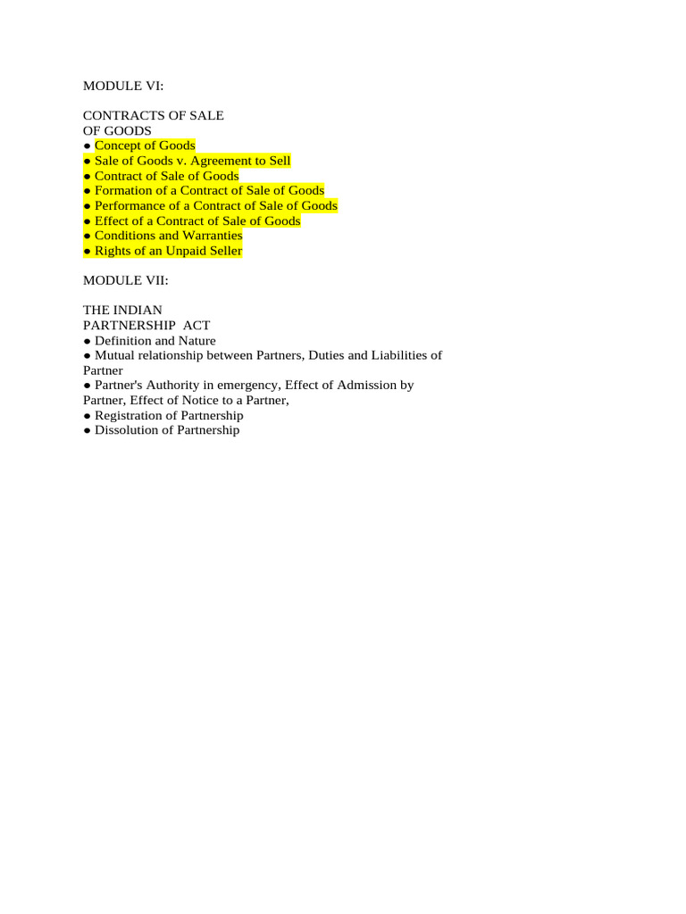 Sales of Goods Act Notes | PDF | Sales | Prices