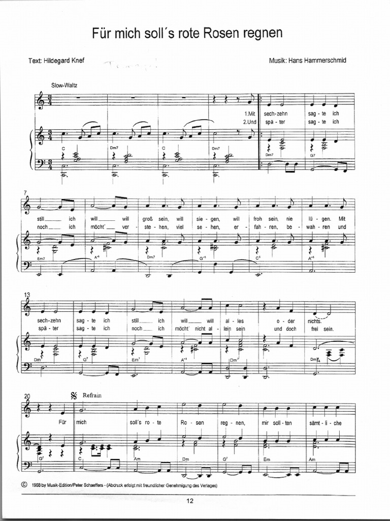 Für mich soll's rote Rosen regnen | PDF