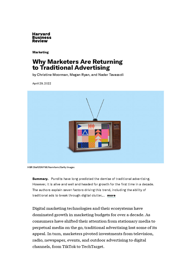 Traditional Advertising's Resurgence Explained | PDF | Advertising ...