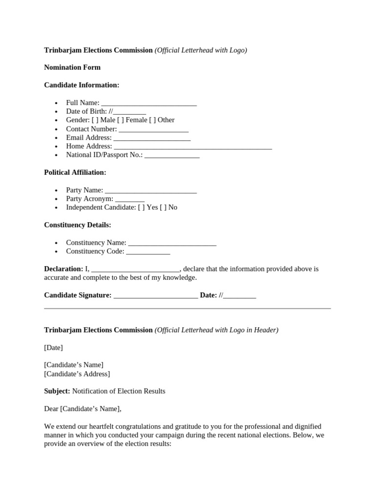 Trinbarjam Elections Commission | PDF