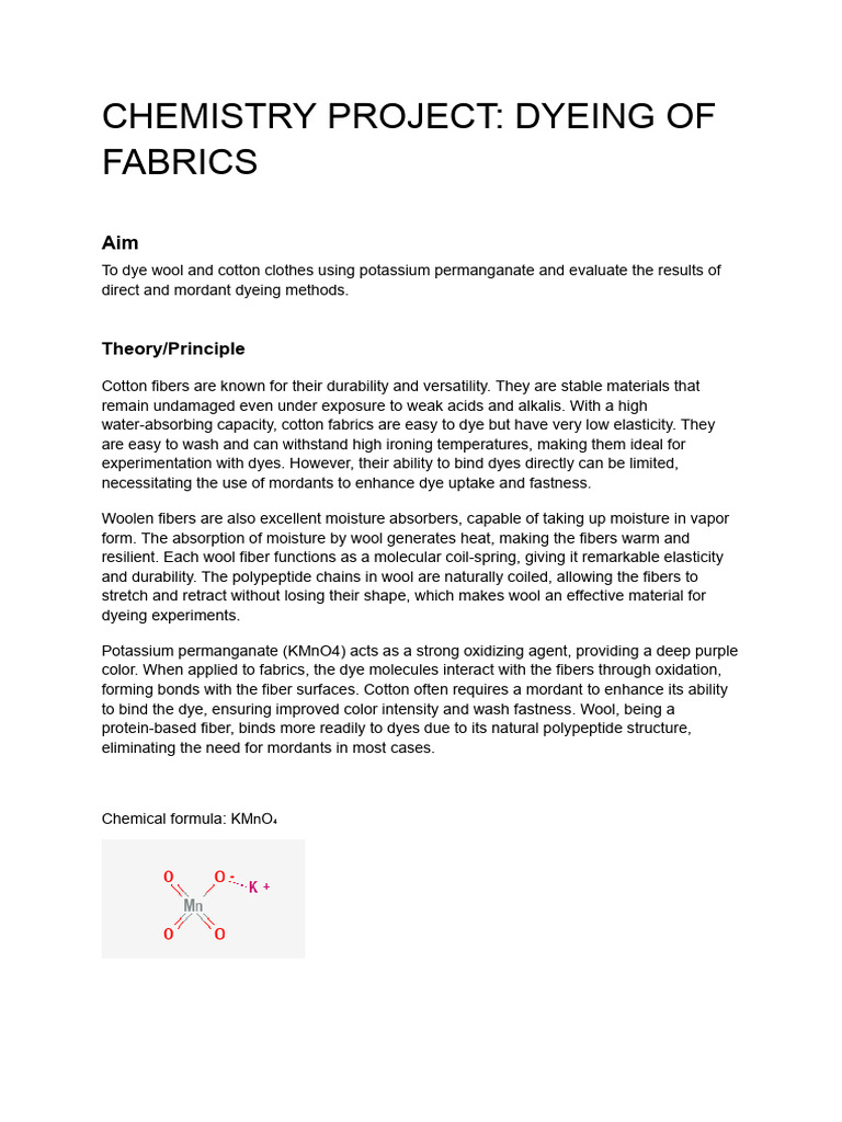 Chemistry Class12 Project | PDF | Dye | Dyeing
