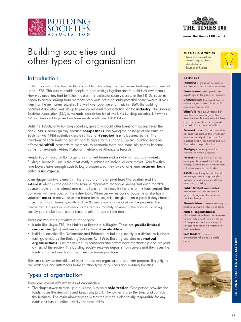 Case Study (Building Societies) - Building Societies & Others Without ...