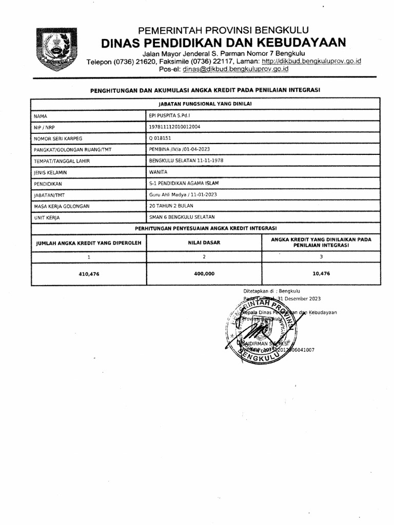 Pak Integrasi Epi Puspita | PDF