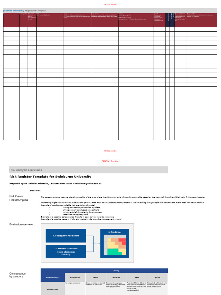 Risk Register Template | PDF | Risk