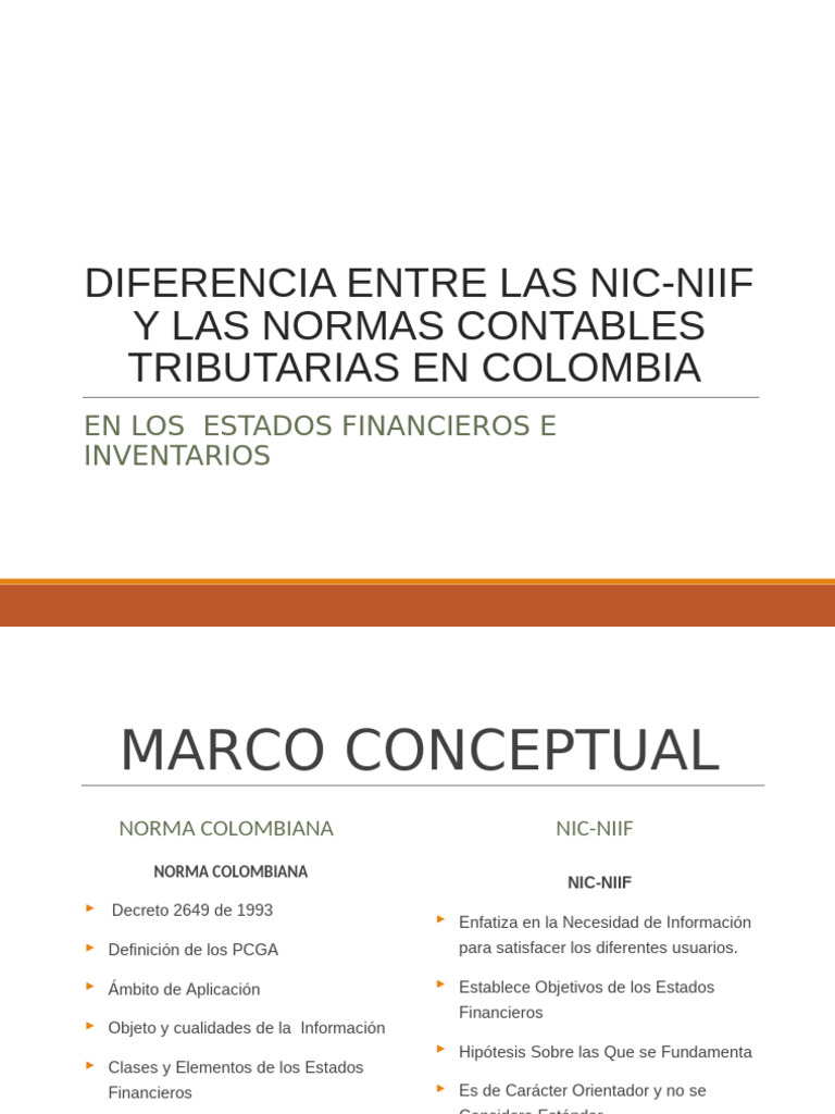 Diferencia Entre Las Nic Niif y Las Norm | PDF | Estado financiero ...