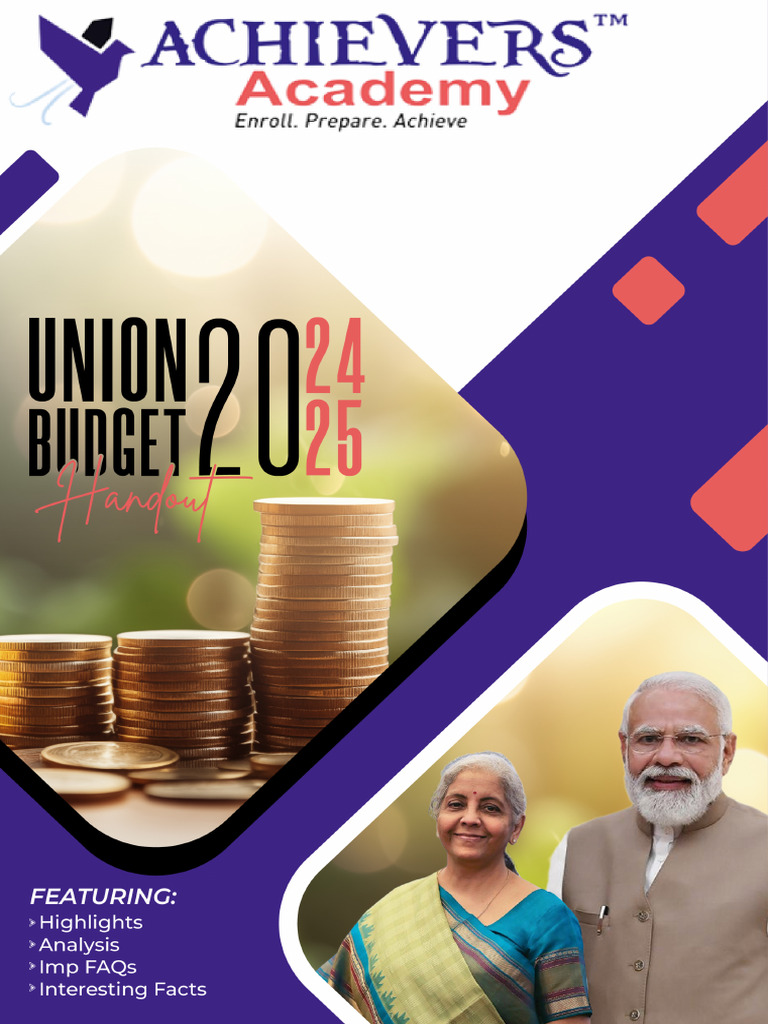21GFUW Achievers Academy-Union Budget-English | PDF