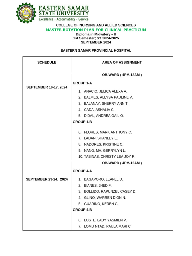 C-Rotation Plan DM2 Sept 2024 | PDF