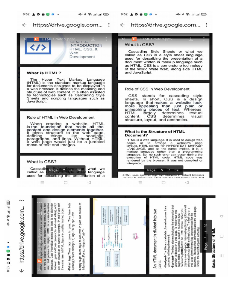 Basic HTML reviewer (from a private school) | PDF