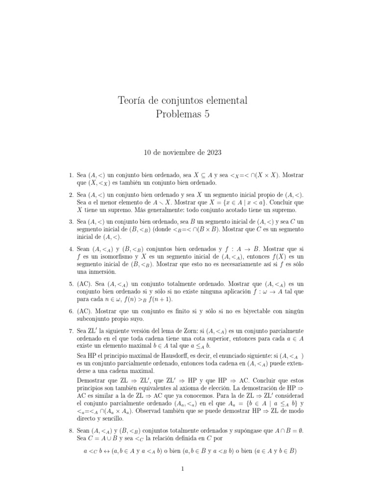 Problemas 5 | PDF | Matemáticas | Conceptos matemáticos