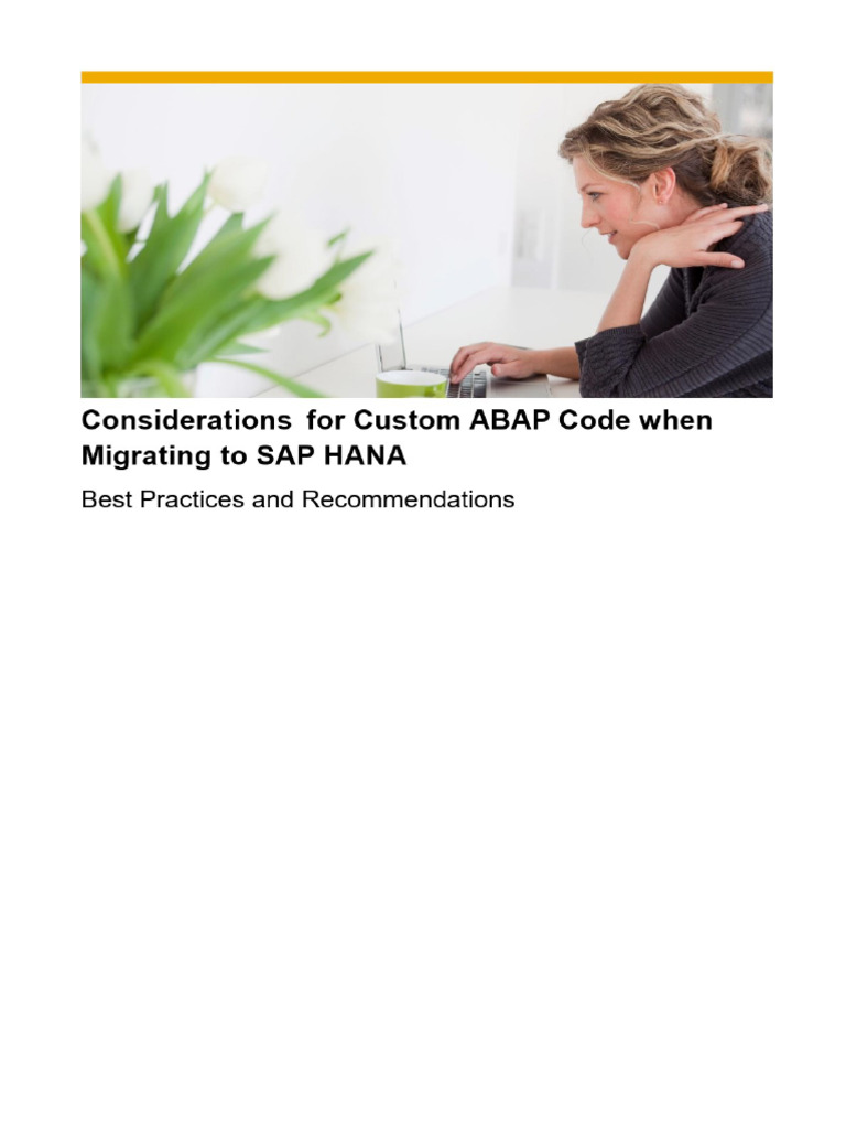 ABAP Code During A Migration To SAP HANA | PDF
