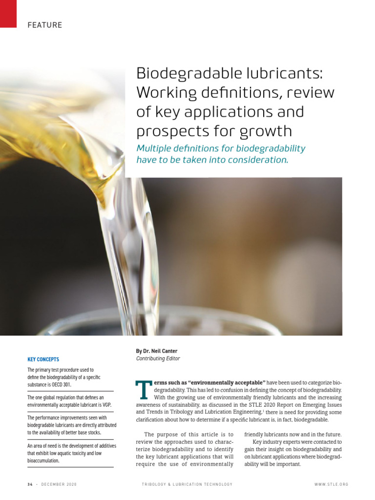 Readily Biodegradable Lubricants Defined | PDF | Lubricant | Biodegradation