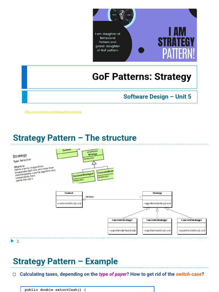 Unit5.2 GoFPatterns Strategy | PDF | Computer Programming | Software Engineering