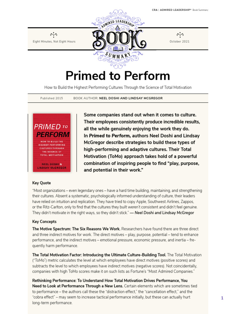 Primed to perform | PDF | Motivation | Motivational