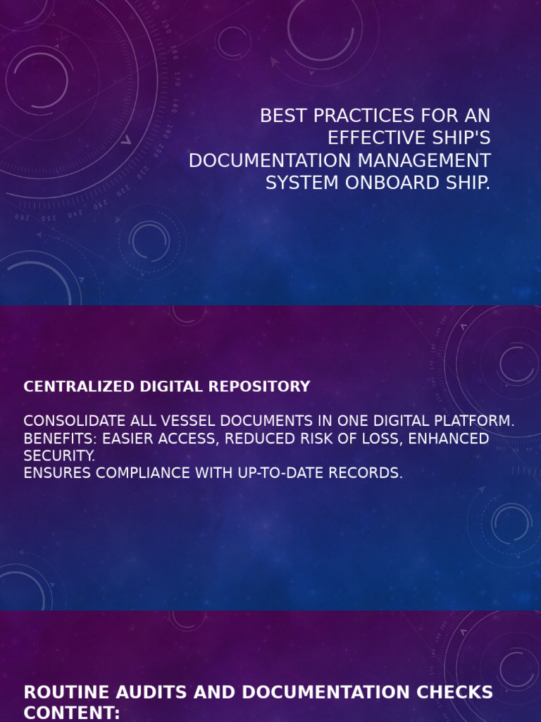 Best Practices For An Effective Ship's Documentation Management | PDF