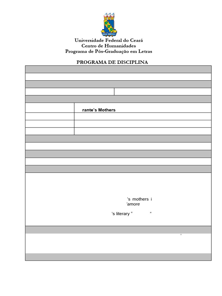 Seminar on Ferrante's Maternal Figures | PDF