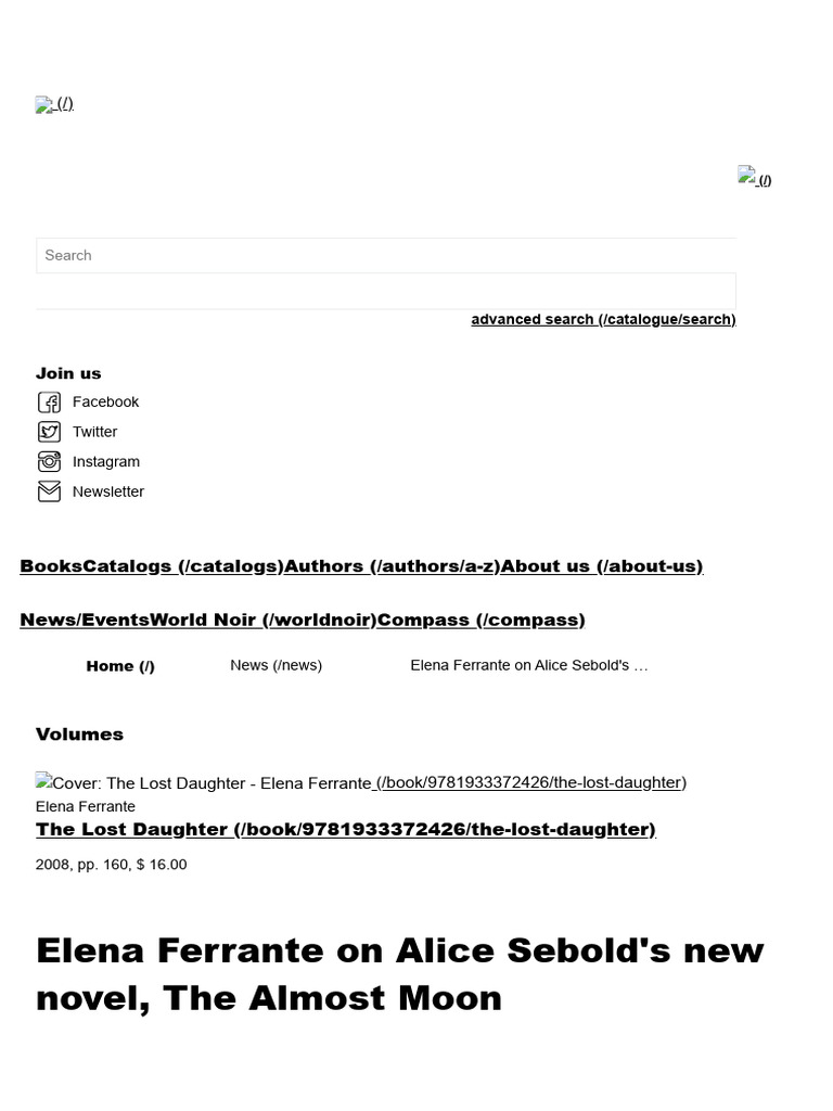 Elena Ferrante On Alice Sebold's New Novel, The Almost Moon | PDF | Mother