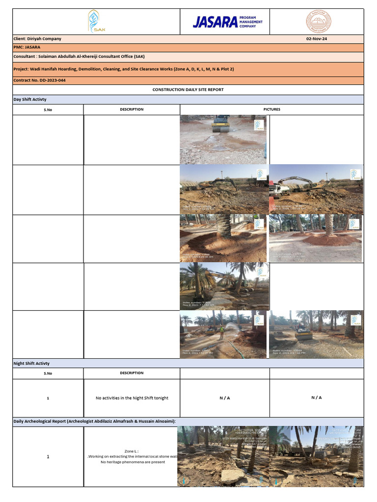 02-11-2024 Daily Site Report | PDF | Heavy Equipment | Industrial Equipment