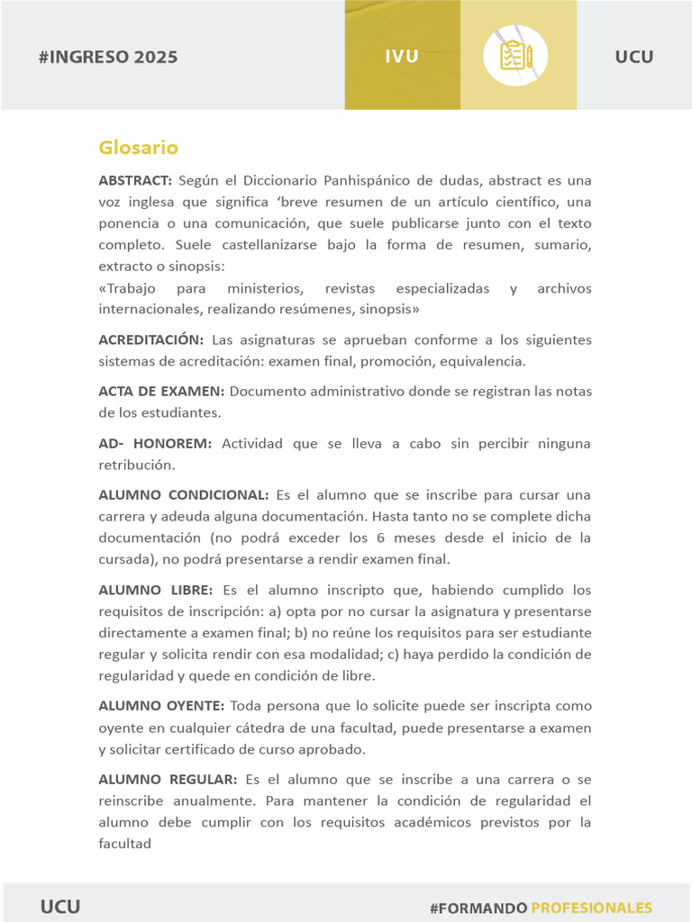 Glosario | PDF | Maestros | Plan de estudios