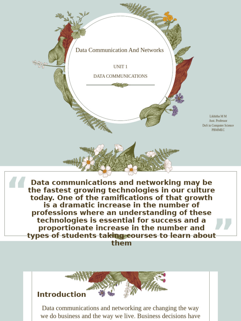 Data Communication Unit 1 | PDF | Duplex (Telecommunications) | Information And Communications ...
