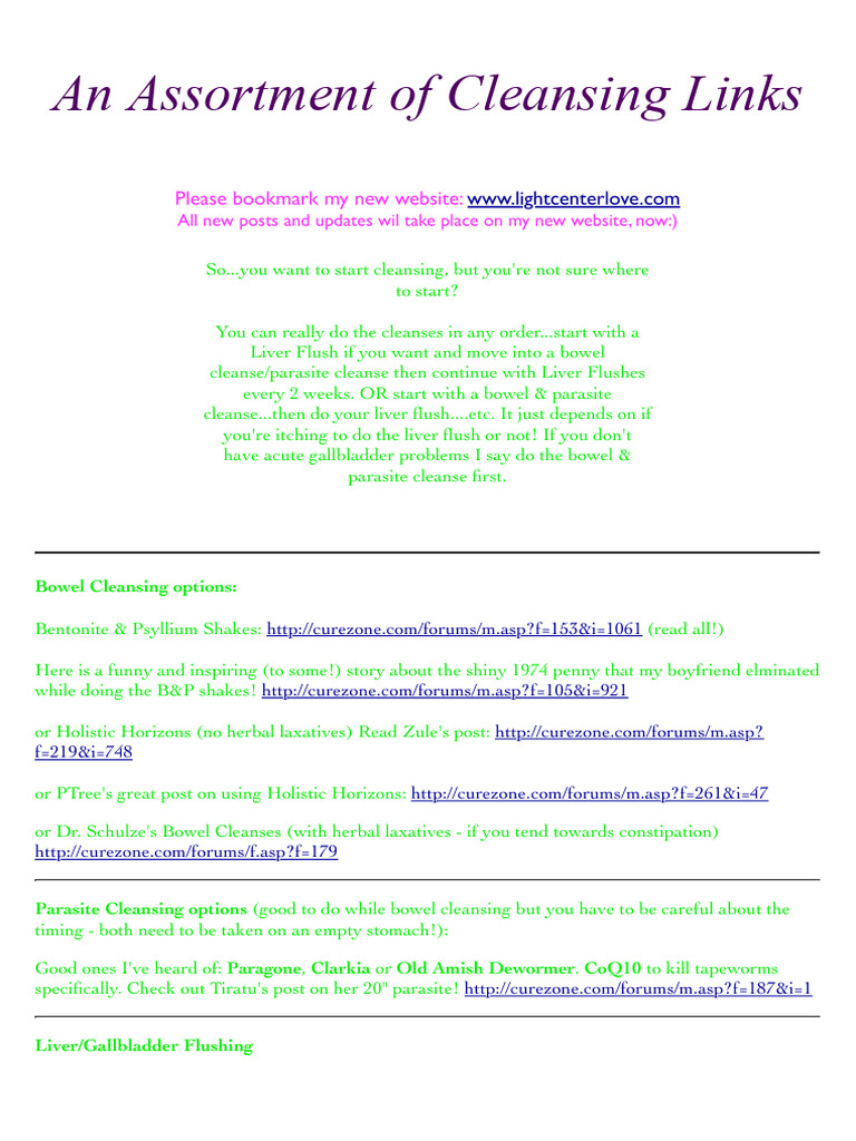 Cleanses - Lemonade Fast, Bentonite & Psyllium, Liver Flush | PDF ...