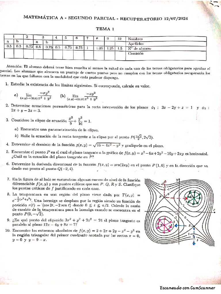 Recuperatorio Resuelto. 2do Módulo. (1272024) - Tema 1. Mate A | PDF