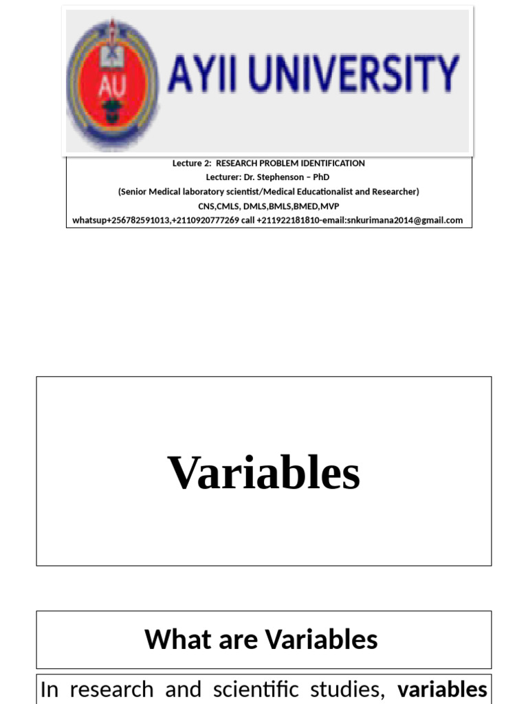 Research Problem Identification & Formulation by Asst - Prof. Nkurikiyimana Stephenson | PDF ...